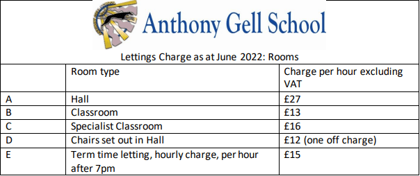 Community Lettings - Anthony Gell School